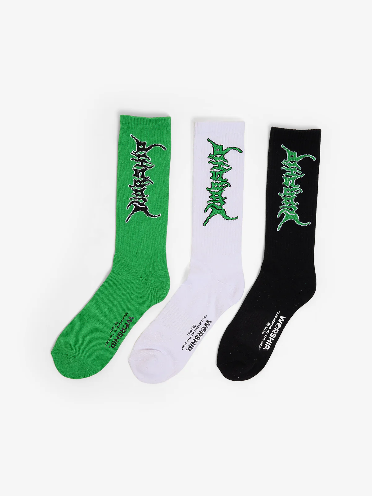 WORSHIP Rama socks 3 pack - White/black/oriole