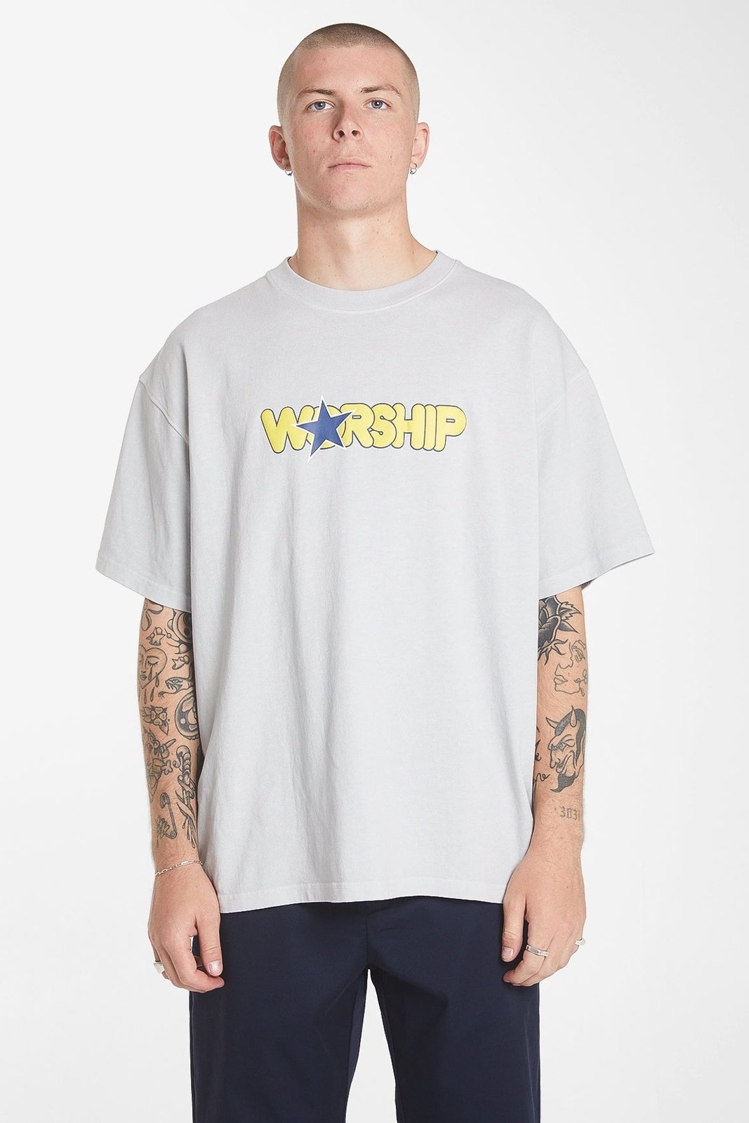 WORSHIP Margarine oversize tee - Vapour grey